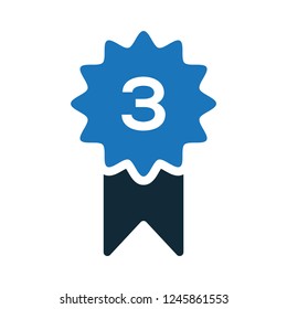 Medal Badge Third Position Icon Stock Vector (Royalty Free) 1245861553 ...