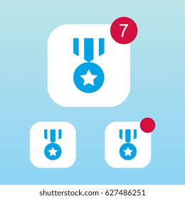 Medal Icon Notification Stock Vector (Royalty Free) 627486251 ...