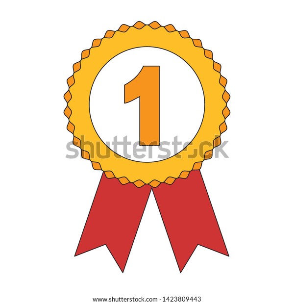 Medal Number One Isolated Icon Vector Stock Vector (Royalty Free ...