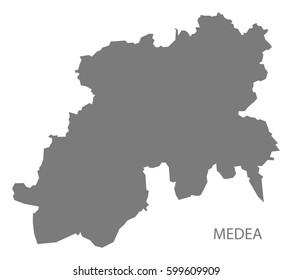 Medea Algeria Map Grey Illustration Silhouette: vector de stock (libre ...