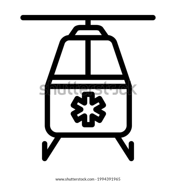 Medevac-Symbol. Feines Rahmendesign mit bearbeitbarer Hubbreite.: Stock ...