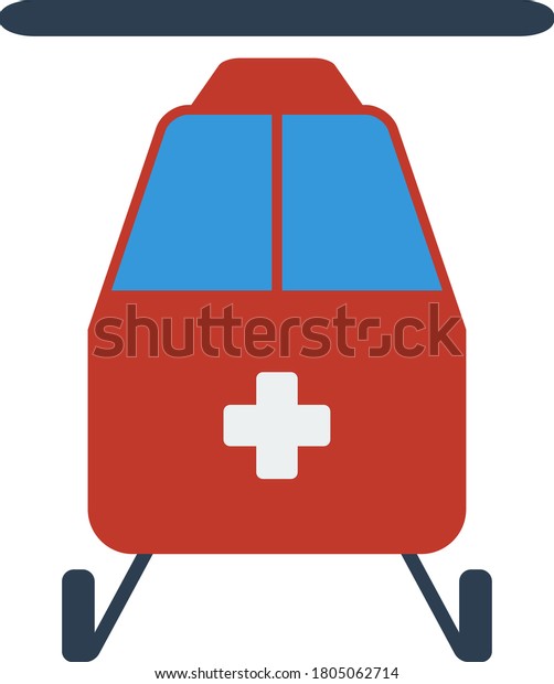 Medevac Icon Flat Color Design Vector Stock Vector (Royalty Free ...