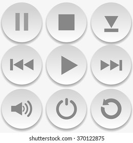 Media Buttons Icons Stock Vector (Royalty Free) 370122875 | Shutterstock