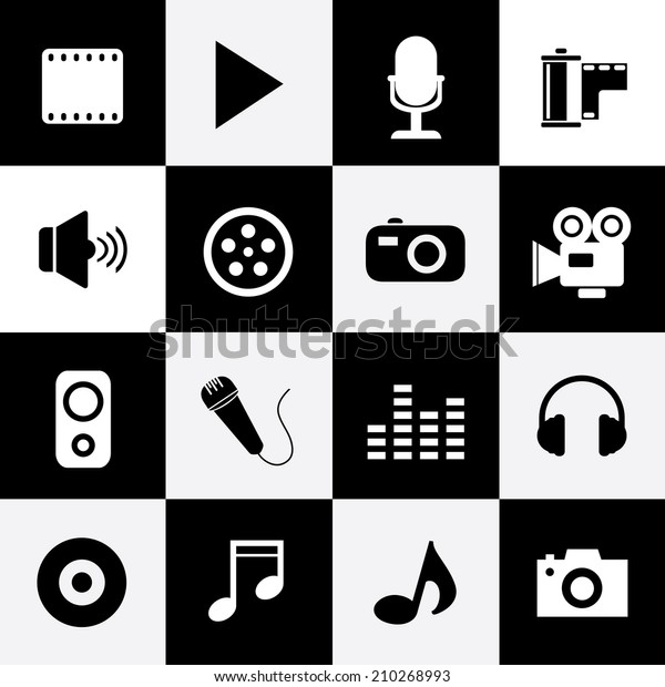 Media Entertainment Symbol Use Stock Vector (Royalty Free) 210268993