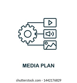 Media Plan Outline Icon Thin Line Stock Vector (Royalty Free ...