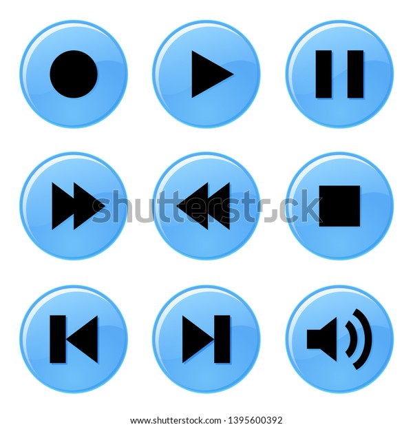 Media Player Buttons Colors Vector Illustration Stock Vector (Royalty ...