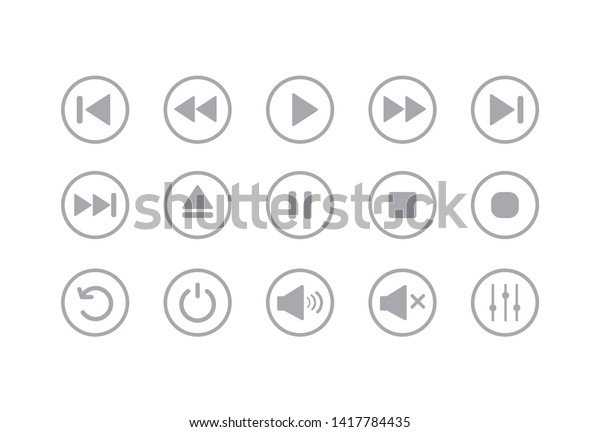 Media Player Control Icon Play Button Stock Vector (Royalty Free ...