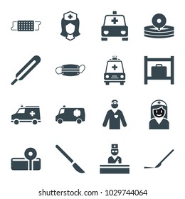 Medic Icons Set 16 Editable Filled Stock Vector (Royalty Free) 1029744064