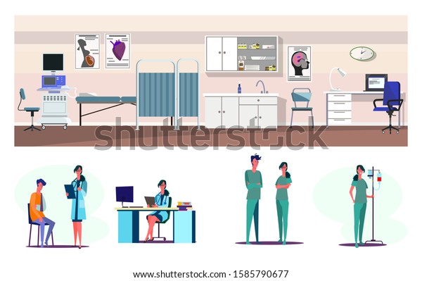 Medical Aid Flat Vector Illustration Set Stock Vector (Royalty Free ...