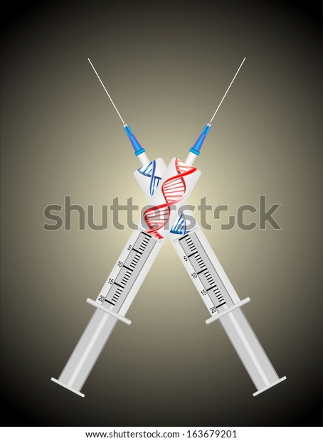 Medical Background Dna Syringe Stock Vector (Royalty Free) 163679201 ...