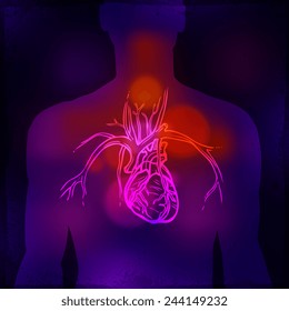 Medical Background Human Torso Heart Xray Stock Vector (Royalty Free ...