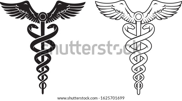 Medical Caduceus Symbol Different Variation Stock Vector (Royalty Free ...