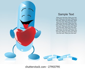 Medical Capsule Heart Shape Sample Text Stock Vector (Royalty Free ...