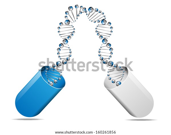medical capsule and molecule structure as concept DNA vector