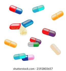 Medical Capsules Different Colors Stock Vector (Royalty Free ...