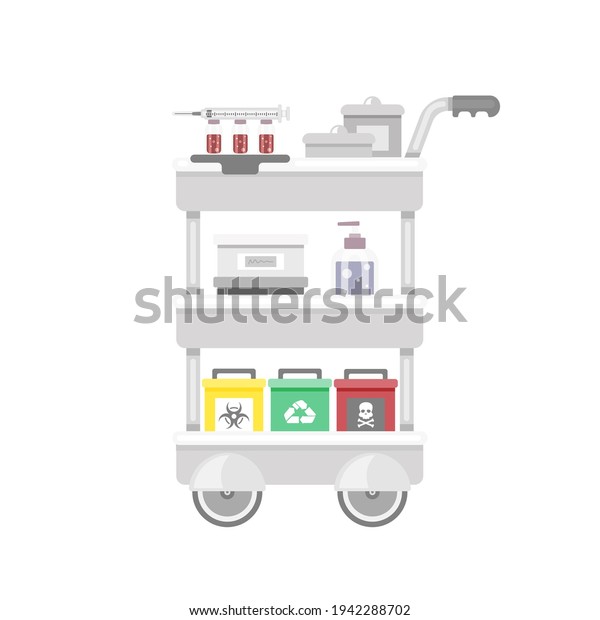 Medical cart. Illustration vector flat clipart isolated on white ...