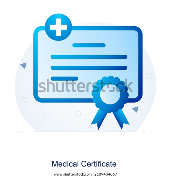 Medical Certificate Certificate Icon Concept Stock Vector (Royalty Free ...
