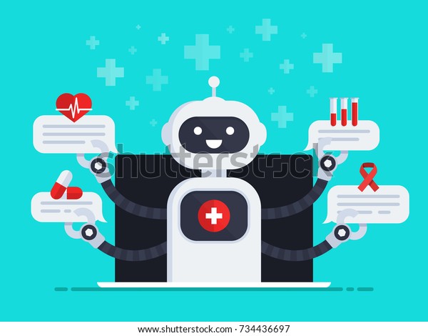 Medical Chatbot Concept Bot Out Screen Stock Vector (Royalty Free ...