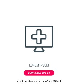Medical Computer Icon Vector Stock Vector (Royalty Free) 619570631 ...