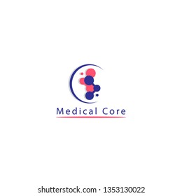 Medical Core Logo Vector Cell Letter Stock Vector (Royalty Free ...