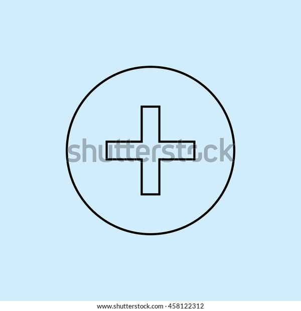 Medical Cross Outline Vector Icon Stock Vector (Royalty Free) 458122312