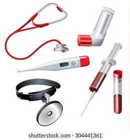 Medical Design Elements On White Background Stock Vector (Royalty Free ...