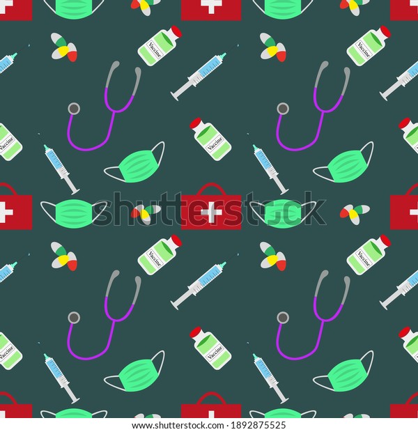 Medical Devices Seamless Pattern Backgrounds Templates Stock Vector ...