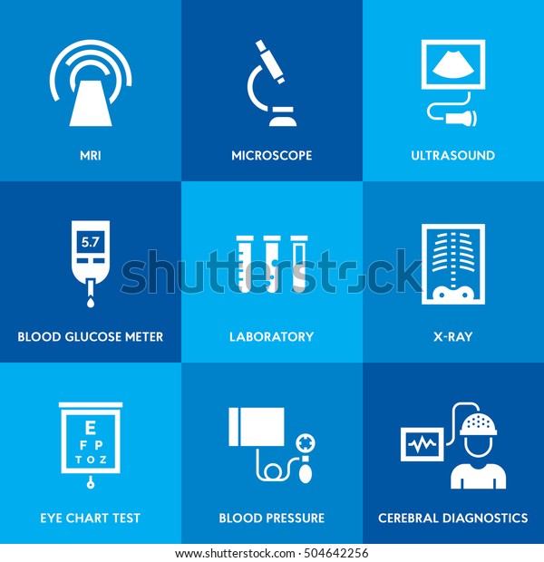 Medical Diagnostic Vector Icon Set Medicine Stock Vector (Royalty Free ...