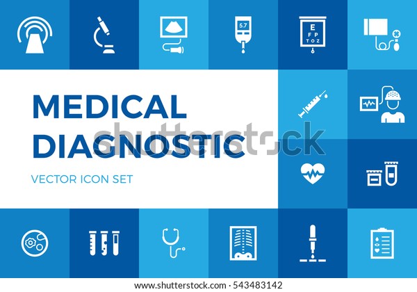 Medical Diagnostic Vector Icon Set Medicine Stock Vector (Royalty Free ...