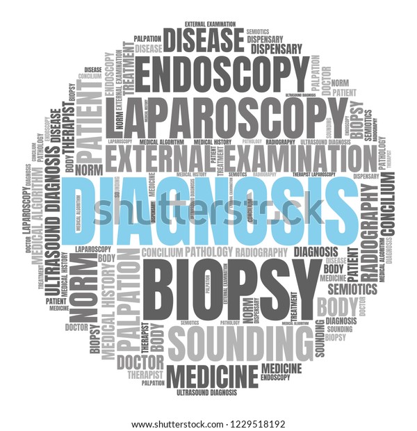 Medical Diagnostics Word Cloud Diagnosis Collage Stock Vector (Royalty ...