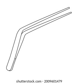 Medical Forceps Vector Outline Icon Vector Stock Vector (Royalty Free ...