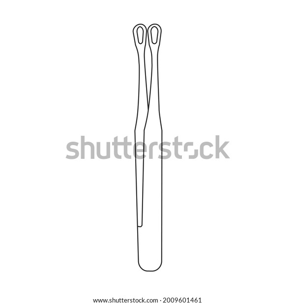 Medical Forceps Vector Outline Icon Vector Stock Vector (Royalty Free ...
