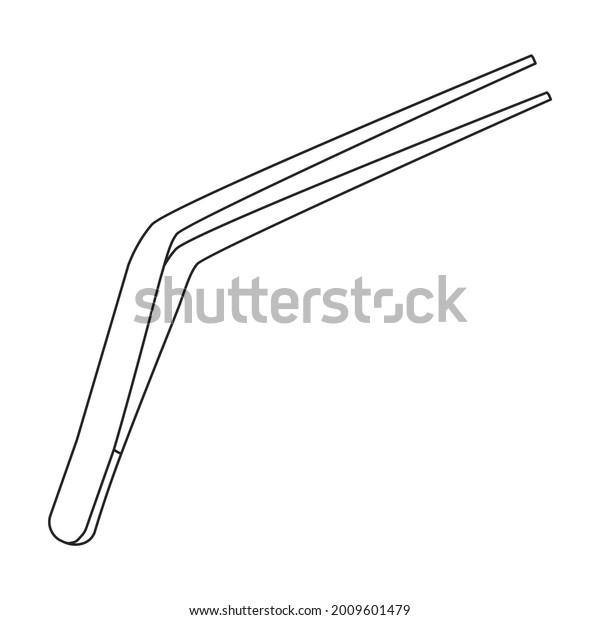 Medical Forceps Vector Outline Icon Vector Stock Vector (Royalty Free ...