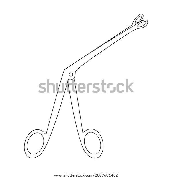 Medical Forceps Vector Outline Icon Vector Stock Vector (Royalty Free ...