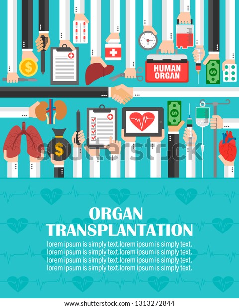 Medical Human Transplatation Flat Designlorem Ipsum Stock Vector ...