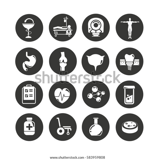 Medical Icon Set Circle Buttons Stock Vector (Royalty Free) 583959808