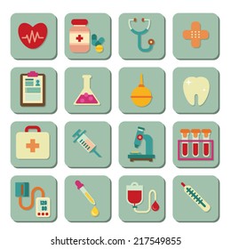 Health Care Medicine Elements Set Cartoon: vetor stock (livre de ...