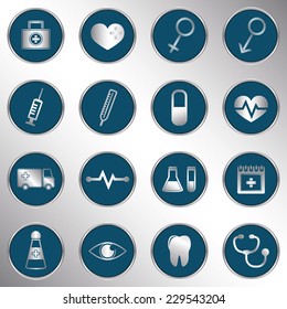 Medical Icons Vector Buttons Stock Vector (Royalty Free) 229543204 ...