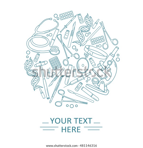 Medical illustration with medical instruments, poster design or ...