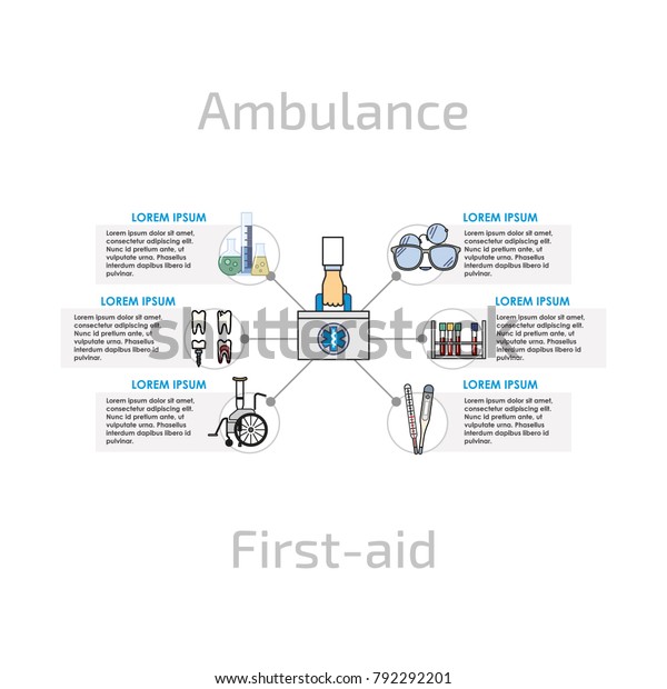 Medical Infographics First Aid Kit First Stock Vector (Royalty Free ...