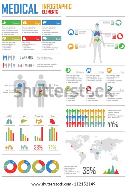 Medical Infographics Human Body Internal Organs: стоковая векторная ...