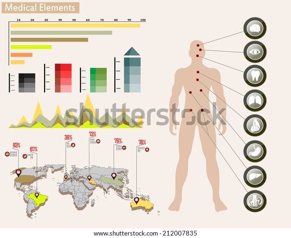 Medical Infographics Presentation Set Human Body Stock Vector (Royalty ...