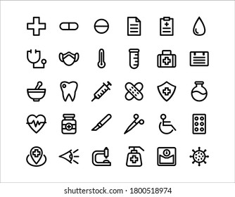 High Quality Medical Line Icons You Stock Vector (Royalty Free) 1561725607