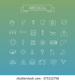 Medical Linear Icons Stock Vector (Royalty Free) 375152758 | Shutterstock