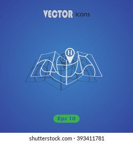Medical Map Icon Stock Vector (Royalty Free) 393411781 | Shutterstock