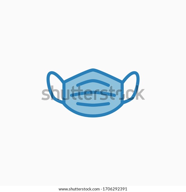 Medical Mask Icon Vector Prevent Corona Stock Vector (Royalty Free ...