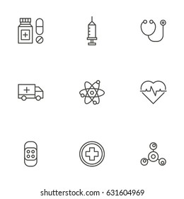 Medical Outline Icon Set Vector Stock Vector (Royalty Free) 631604969