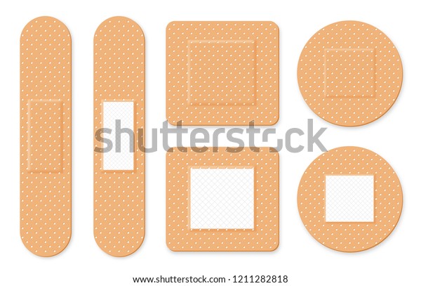 Medical Patch Adhesive Bandage Set Elastic Stock Vector (Royalty Free ...