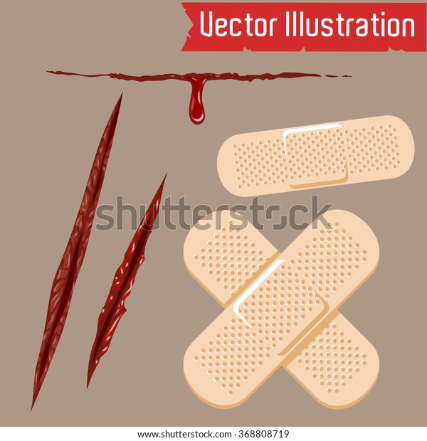 Medical Patch Wounds Vector Illustration Stock Vector (Royalty Free ...