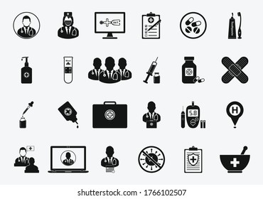 Professional Doctor Icons Editable Vector Eps Stock Vector (Royalty ...